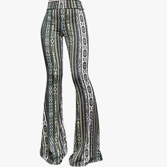 oh lollipop | Pants & Jumpsuits | Gypsy Moss Green Floral Bohemian Bell ...